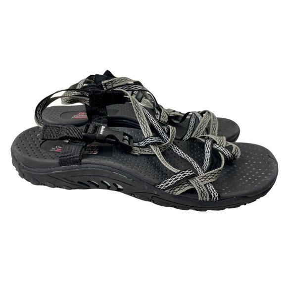 Skechers | Shoes | Skechers Womens Reggae Loopy Beige Multi Strappy Toe ...